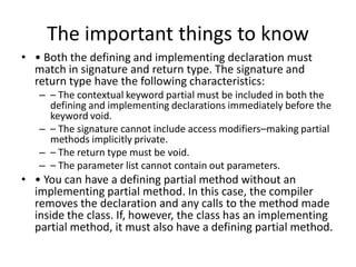 Indexers, Partial Class And Partial Method | PDF | Programming Languages | Computing