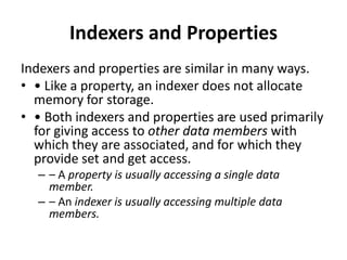 Indexers, Partial Class And Partial Method | PDF | Programming Languages | Computing