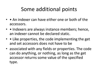 Indexers, Partial Class And Partial Method | PDF | Programming Languages | Computing