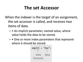 Indexers, Partial Class And Partial Method | PDF | Programming Languages | Computing