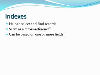 Indexes | PPTX