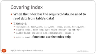 MySQL: Indexing for Better Performance | PDF