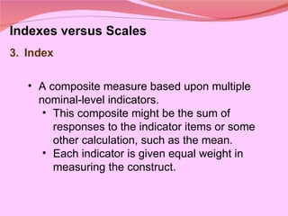Indexes scales and typologies | PPT
