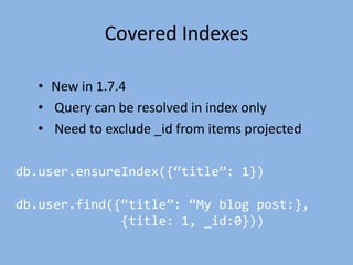Indexing In MongoDB | PPTX | Databases | Computer Software and Applications