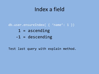Indexing In MongoDB | PPTX | Databases | Computer Software and Applications