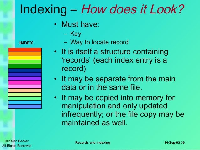 CS: Introduction to Record Manipulation & Indexing