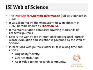 Indexing and Citations Metrics: your guide for prospective research | PPT