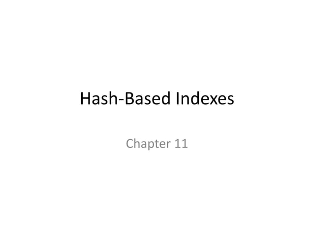 INDEXING AND HASHING UNIT 4 SILBERSCHATZ | PPT