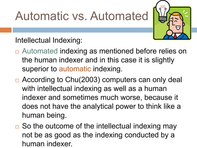 Indexing Automated Vs Automatic Galvan1 | PPT