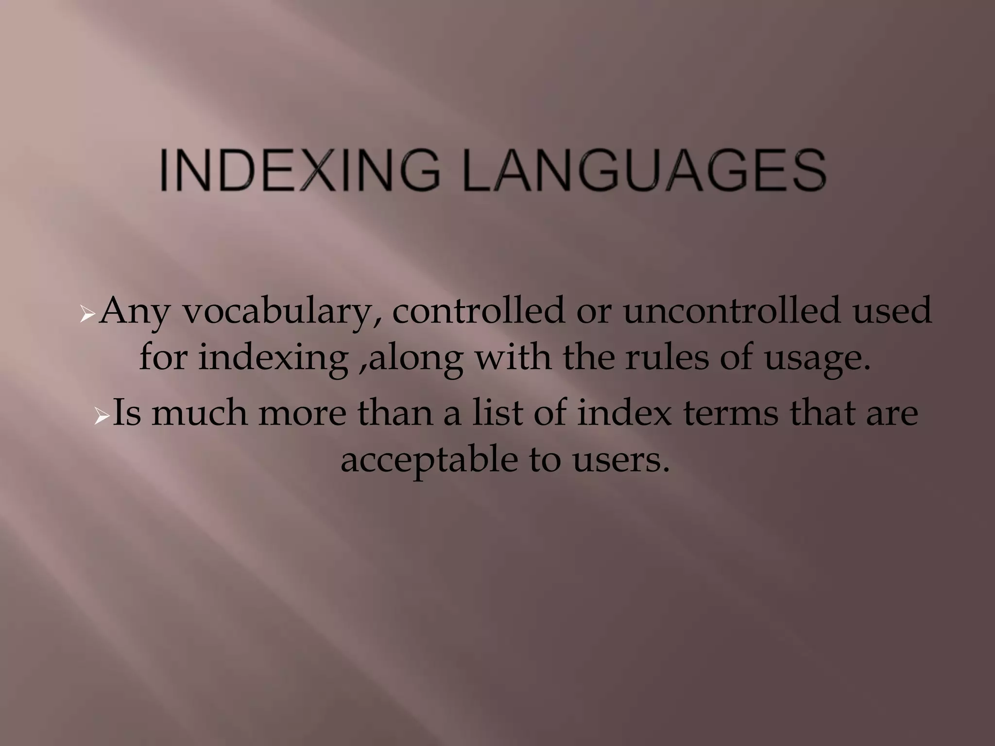 Indexing languages (2) | PPTX | Programming Languages | Computing