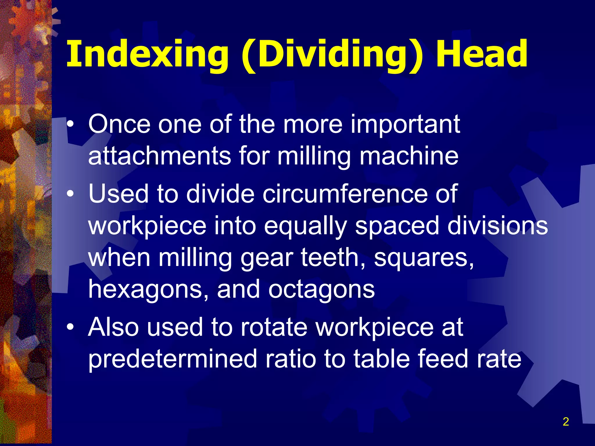 machining and machine tool (Indexing milling machine) | PDF