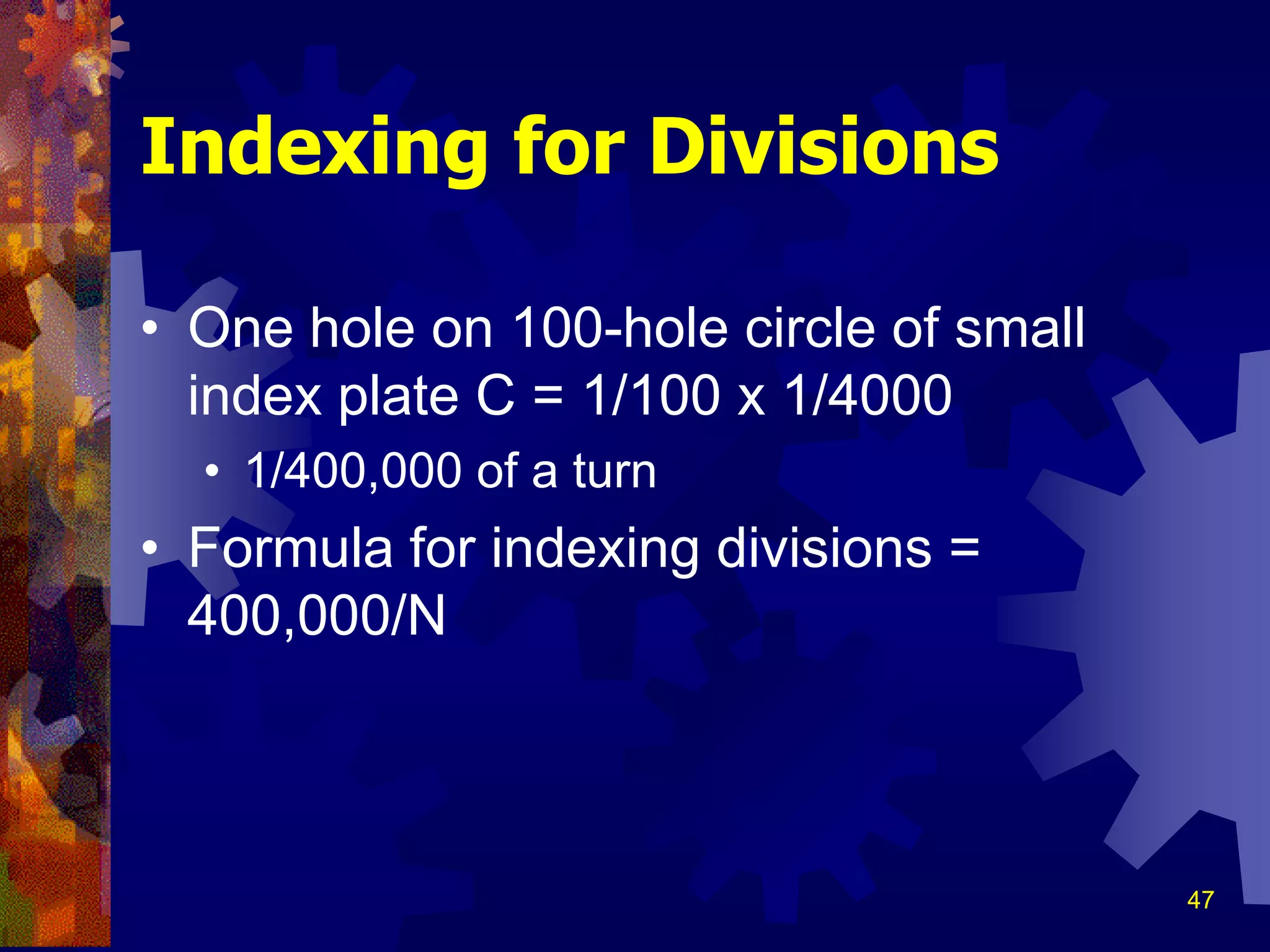 machining and machine tool (Indexing milling machine) | PDF