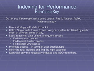 Indexing Strategies | PPT
