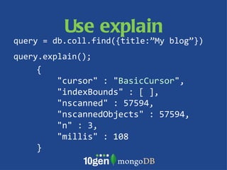 Indexing & query optimization | PPT