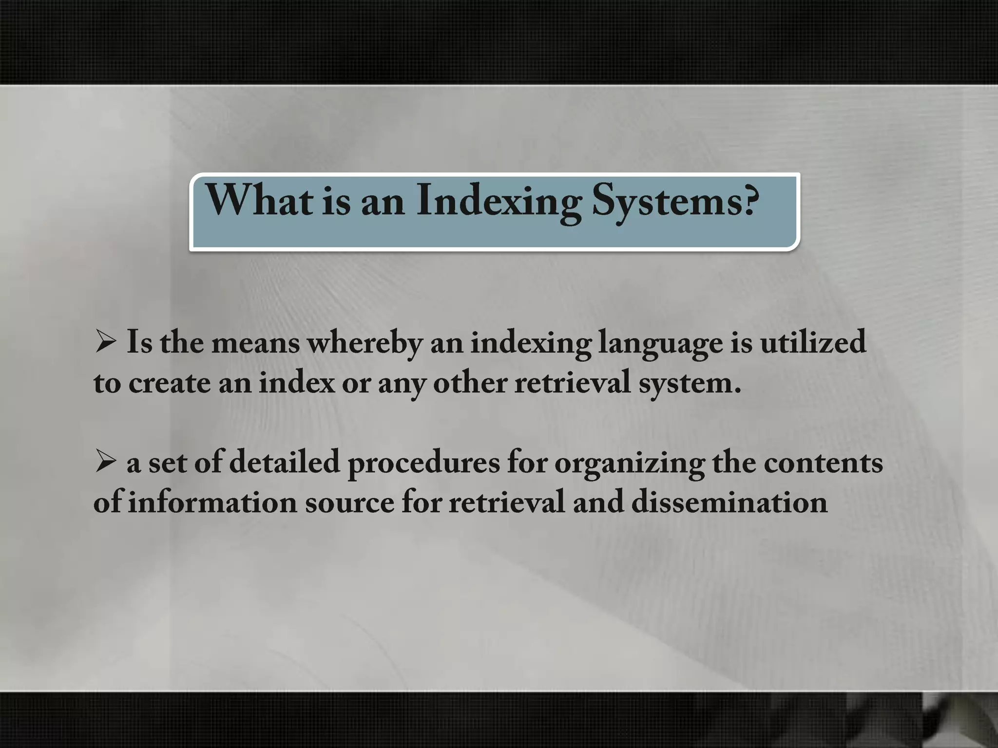 Indexing+report roxane | PPT
