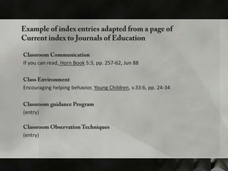 Indexing+report roxane | PPT