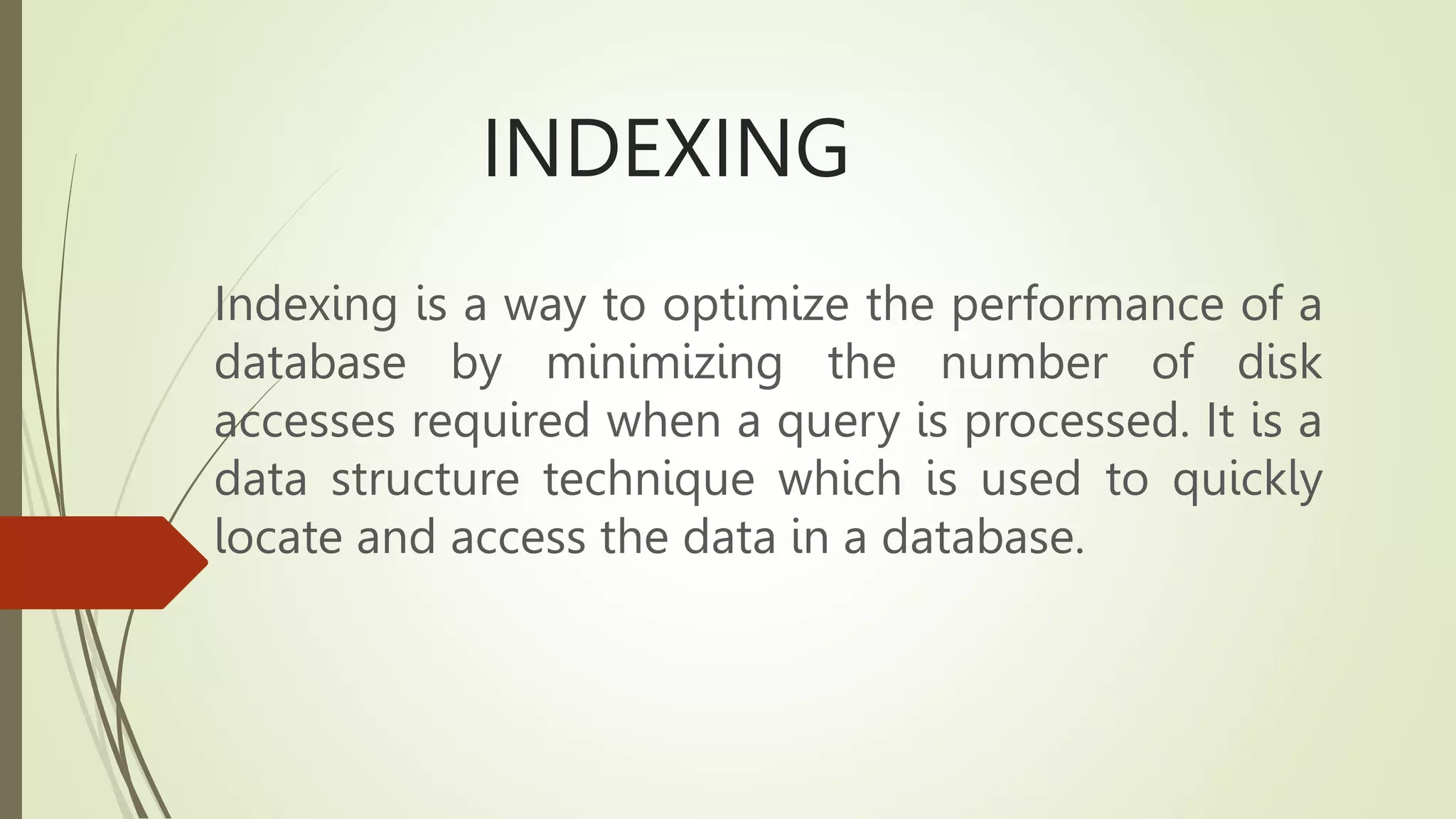 DATA PROCESSING NOTE ON INDEXING | PPTX