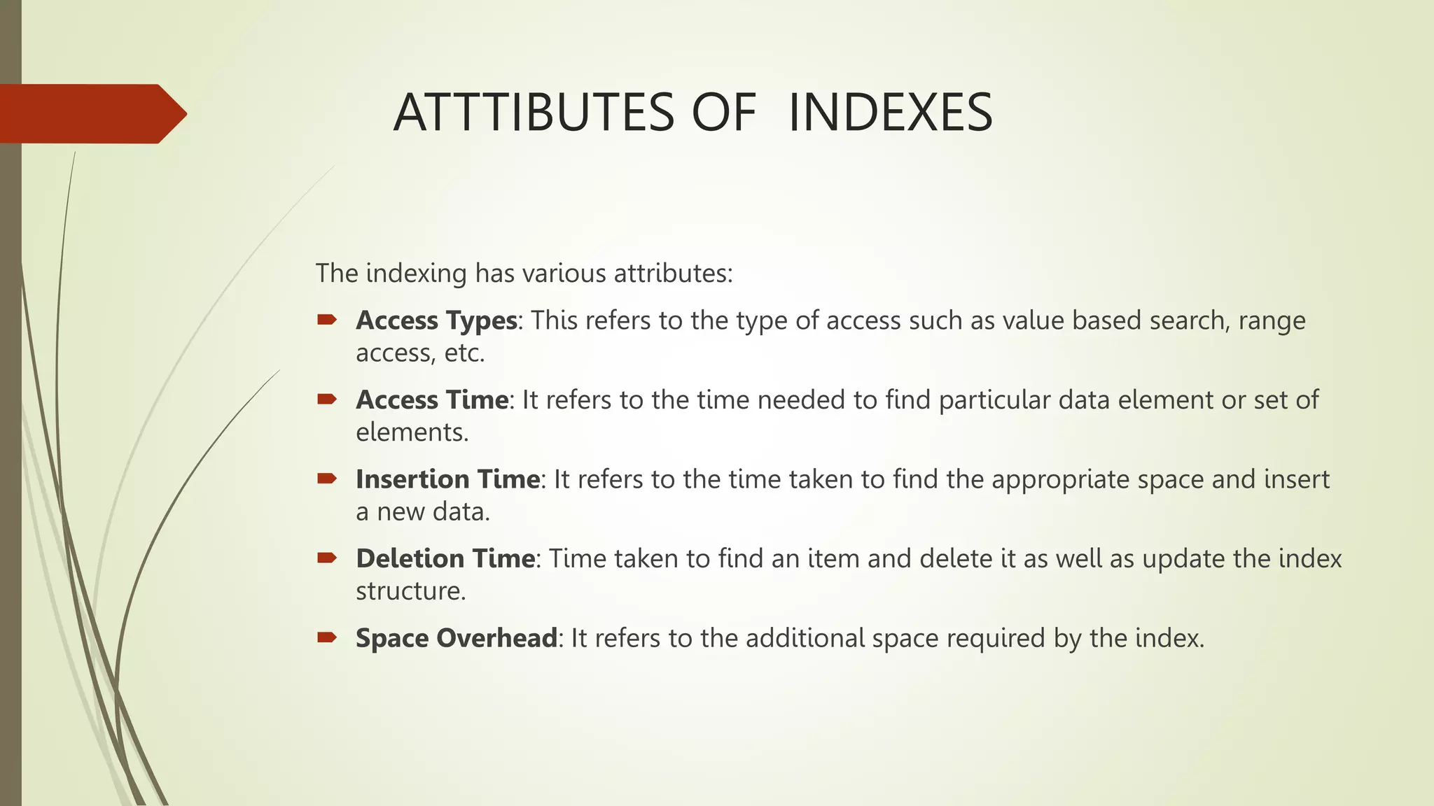 DATA PROCESSING NOTE ON INDEXING | PPTX