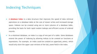 Indexing techniques | PDF