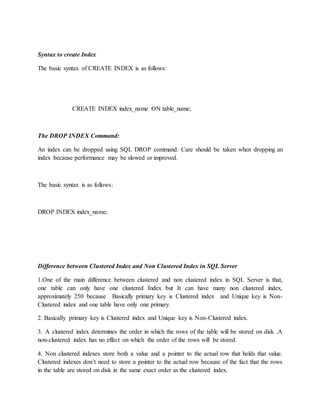 Index in sql server | DOCX