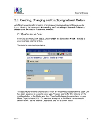 Index internal orders | PDF