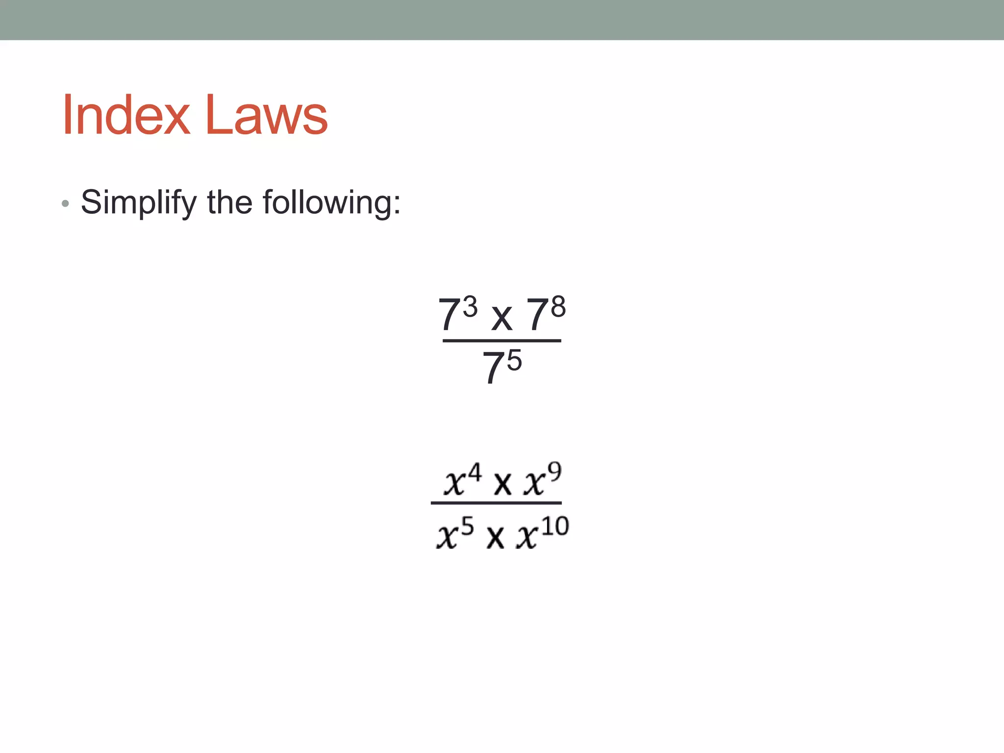 Index laws ppt | PPTX
