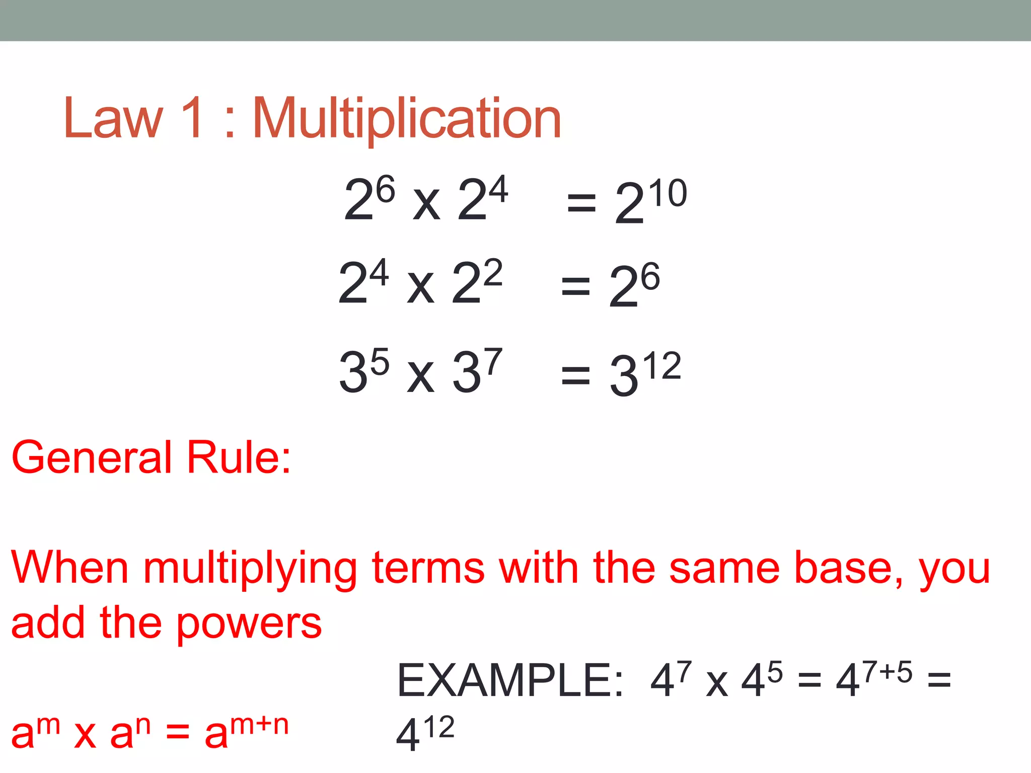Index laws ppt | PPTX