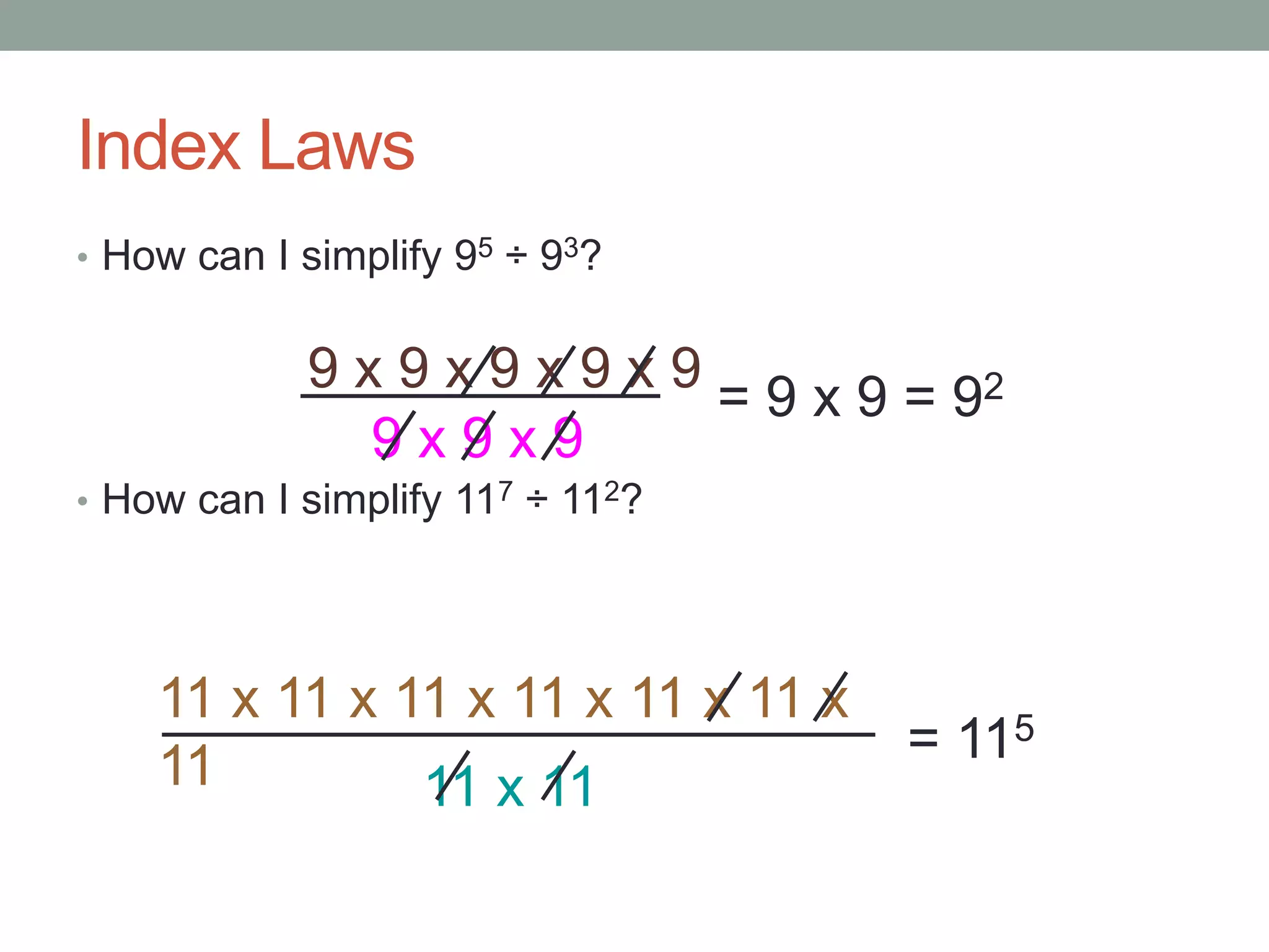 Index laws ppt | PPTX