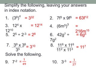 Index laws ppt | PPTX