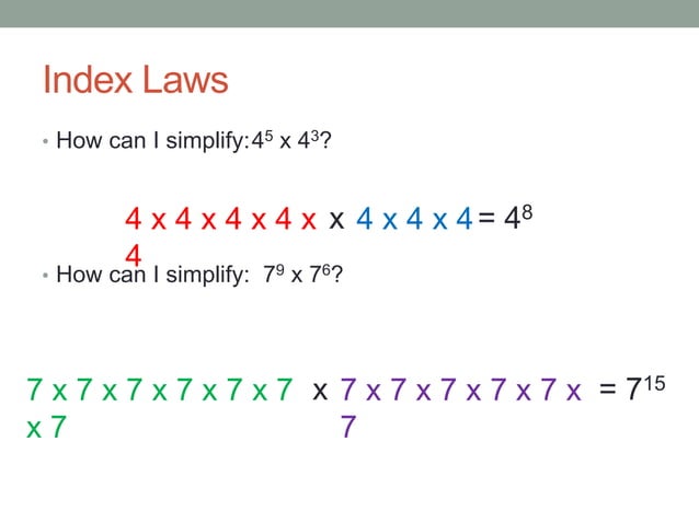 Index laws ppt | PPTX