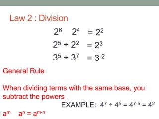 Index laws ppt | PPTX