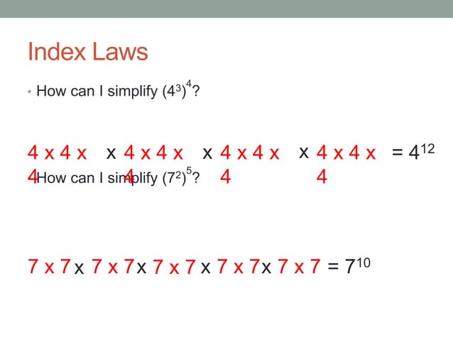 Index laws ppt | PPTX
