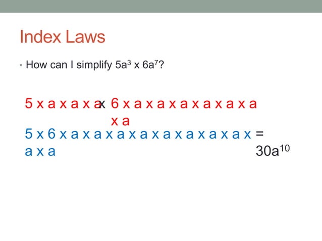 Index laws ppt