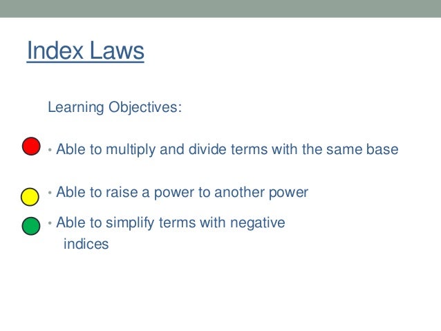 Index laws ppt