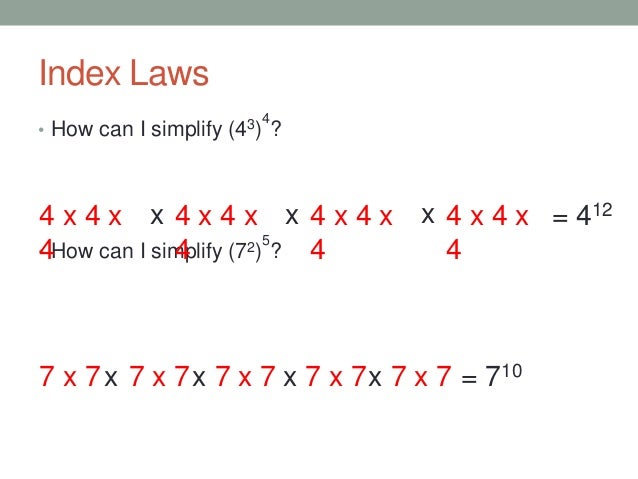Index laws ppt