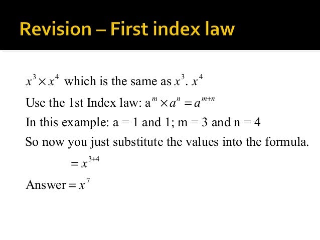 Index laws tutorial intermediate