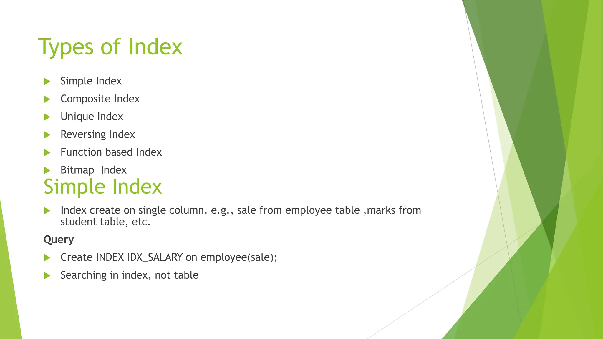 Index and types of Index used in Oracle.pptx