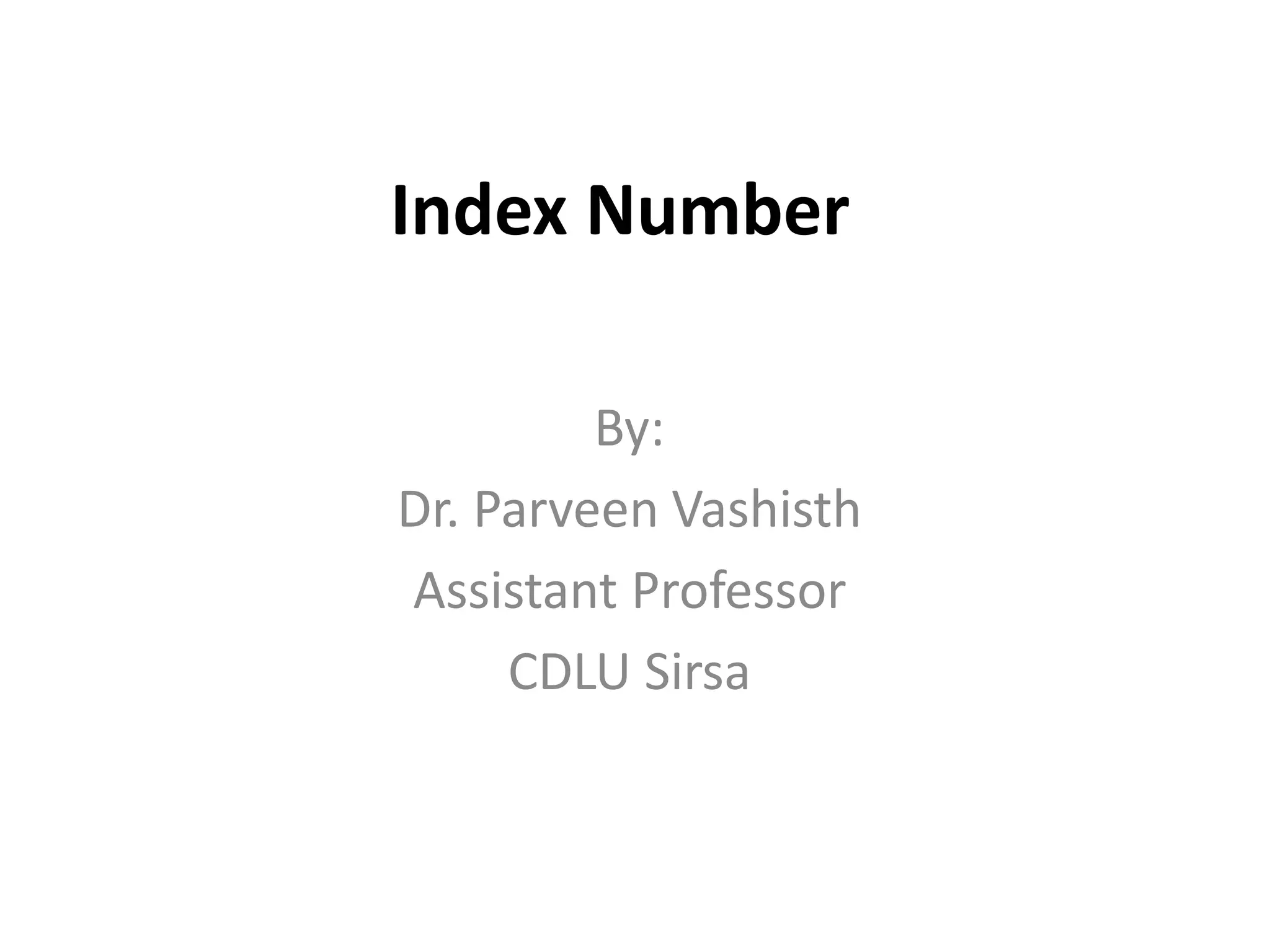 Index number | PPT