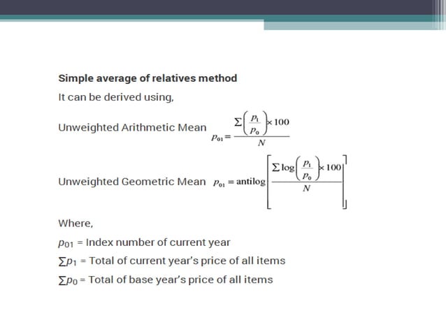 Class 11 Economics -Introduction to index numbers | PPT