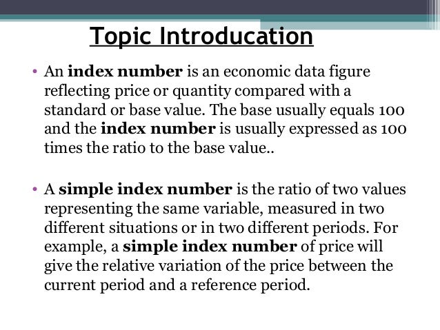 Class 11 Economics -Introduction to index numbers
