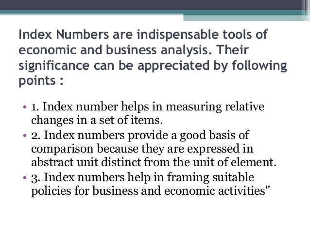 Class 11 Economics Introduction To Index Numbers
