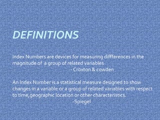 Index numbers | PPT