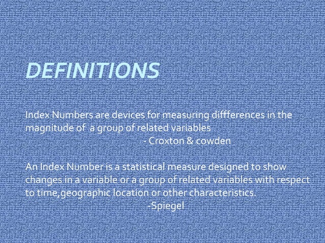 Index numbers | PPT