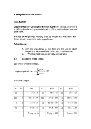 Index numbers | DOC | Stocks and Bonds | Personal Investing