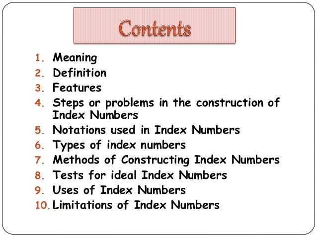 Index number