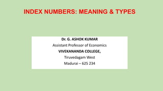 Index numbers: meaning and types | PPT