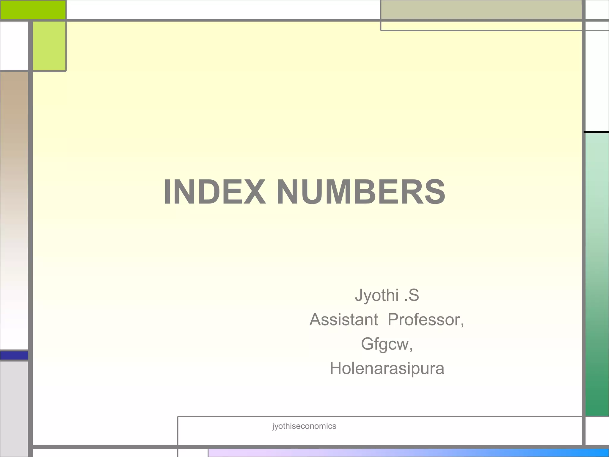 Index numbers concepts | PPT