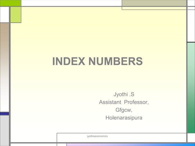 Index numbers concepts | PPT