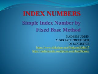 Index numbers( simple index number by fixed base method ) | PPTX