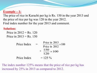 Index numbers( simple index number by fixed base method ) | PPTX